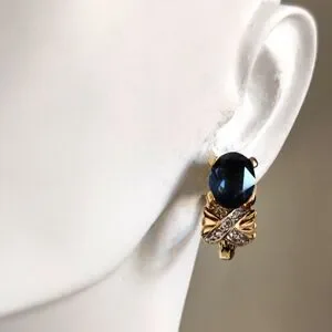 D'Orlan | Jewelry | Vintage Dorlan Earrings Wblue Topaz Glass | Poshmark